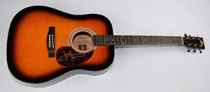 jackson browne doctor my eyes beautiful signed autographed sunburst full size acoustic guitar loa