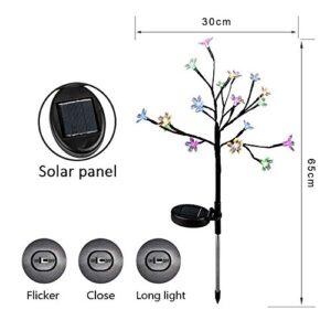 mopha Solar Garden Lights, 2 Pack Flower Solar Lights Outdoor Waterproof, 2 Mode Solar Cherry Blossom Lights Decorative with Heavy Bulb Base, for Outdoor, Patio, Yard & Garden Decor