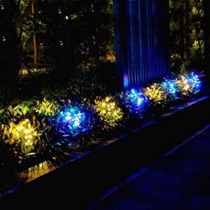 mopha Solar Garden Lights, 2 Pack Flower Solar Lights Outdoor Waterproof, 2 Mode Solar Cherry Blossom Lights Decorative with Heavy Bulb Base, for Outdoor, Patio, Yard & Garden Decor