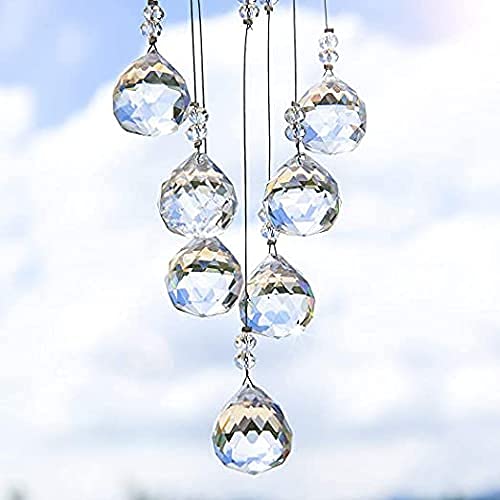 H&D HYALINE & DORA Garden Hanging Crystal Suncatchers Rainbow Makers with Crystal Ball Prisms and Metal Tree of Life for Garden Outdoor Home Kids Room Window