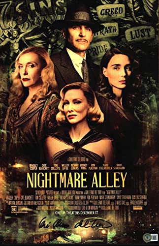 Guillermo Del Toro Signed Nightmare Alley 11x17 Movie Poster Photo Beckett COA