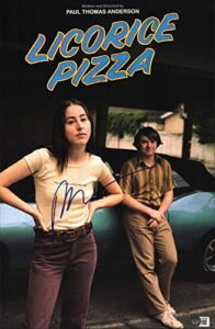 paul thomas anderson signed licorice pizza 11×17 movie poster beckett coa