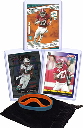 Jaylen Waddle (3) Rookie Cards Miami Dolphins Alabama Football Card Gift Pack