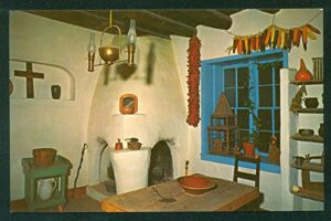 christopher carson kitchen of the kit carson home in taos new mexico nm vintage postcard