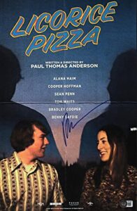 paul thomas anderson signed licorice pizza 11×17 movie poster beckett coa