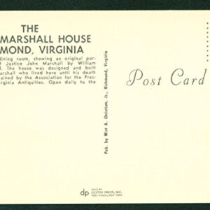 Chief Justice John Marshall House Richmond Virginia VA Vintage Postcard