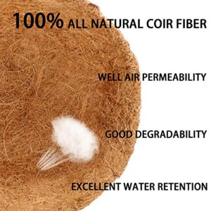 Halatool 4 PCS 10 Inch Round Coco Liners Hanging Basket 100% Natural Replacement Coconut Fiber Liner for Garden Flower Pot Vegetables Herbs