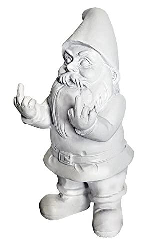 Gnometastic Gnude Mini Gnomes - Double Bird Unpainted Gnome Statue, 3.5in Tall - DIY Paint Your Own Gnome - Polyresin Indoor/Outdoor Funny Garden Gnomes to Paint for Adults