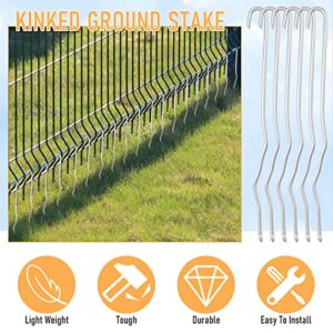 40 Pcs Kinked Ground Stake Metal Tent Stakes 12 Inch Curved Garden Stakes Dog Dig Proof Ground Stakes J Shape Fence Stakes Garden Edging Fence Hooks for Yard Landscape Garden Tent Camping Playground