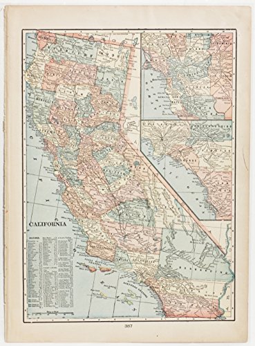 California with insets of Southern California and San Francisco Bay Region (1902)