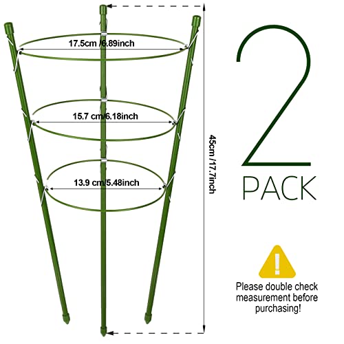 LEOBRO 2 Pack Plant Support Tomato Cage, Rust Resistant Tomato Cages for Garden, Small Cucumber Trellis Plant Support Plant Cages Plant Stake for Tomato, Climbing Plant, Flower, Seedlings, 17.7" H