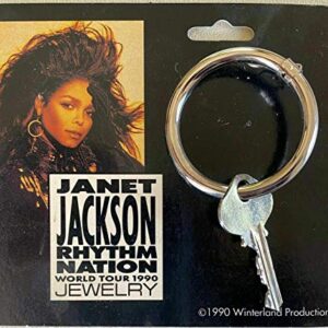 Janet Jackson 1989 Rhythm Nation RARE Key Hoop Earring Vintage