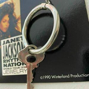 Janet Jackson 1989 Rhythm Nation RARE Key Hoop Earring Vintage