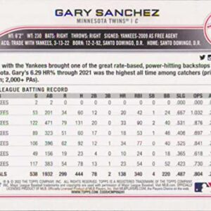 2022 Topps Update #US177 Gary Sanchez NM-MT Minnesota Twins Baseball