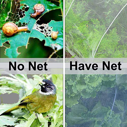 Huouo Mosquito Bug Insect Bird Net with Sewn Edges - 10 Ft x 20 Ft Barrier Hunting Blind Plant Cover Garden Mesh Netting for Protect Your Vegetables, Fruits, Flower & Trees