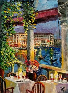 (sold) a venetian view – venice italy at night by internationally renown painter yary dluhos.