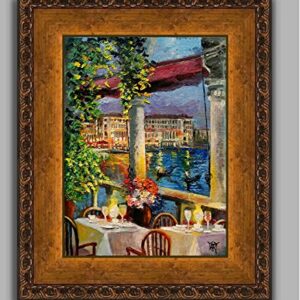 (SOLD) A Venetian View - Venice Italy at night by internationally renown painter Yary Dluhos.