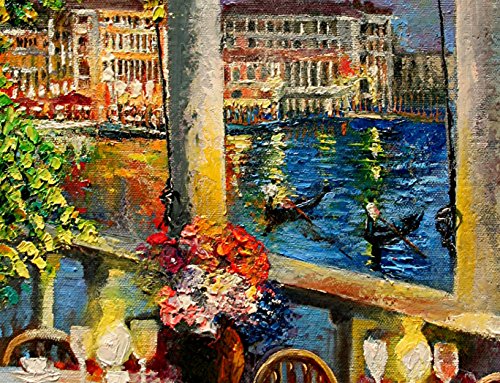 (SOLD) A Venetian View - Venice Italy at night by internationally renown painter Yary Dluhos.