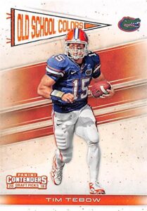 tim tebow football card (florida gators) 2018 panini old school colors #19