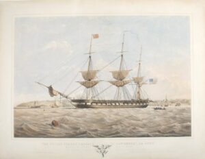 united states frigate st lawrence 50 guns sailing off osborne, isle of wight