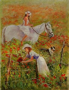 sold wildflowers by the fence, girls and their animals by internationally renown painter yary dluhos.