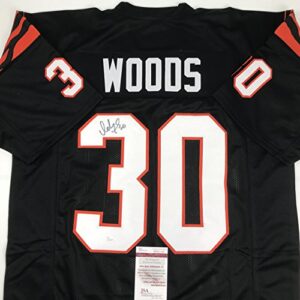 autographed/signed ickey woods cincinnati black football jersey jsa coa