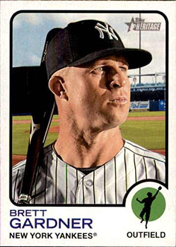 2022 Topps Heritage #349 Brett Gardner New York Yankees Official MLB Baseball Card in Raw (NM or Better) Condition