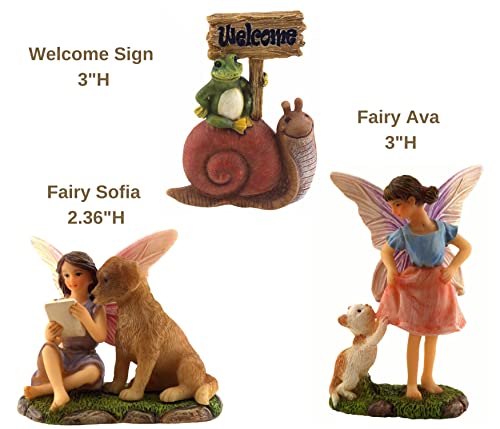 PRETMANNS Fairy Garden House Kit - Fairy Garden Accessories Outdoor - Fairy House & Fairies for Fairy Garden – Fairy Houses for Gardens Outdoor - Fairy House is 6” High 4 Piece Kit for Adults