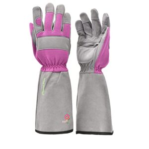 g & f products 2430m florist pro long sleeve rose gardening gloves, thorn resistant garden gloves, rose pruning gloves – women fits all , pink