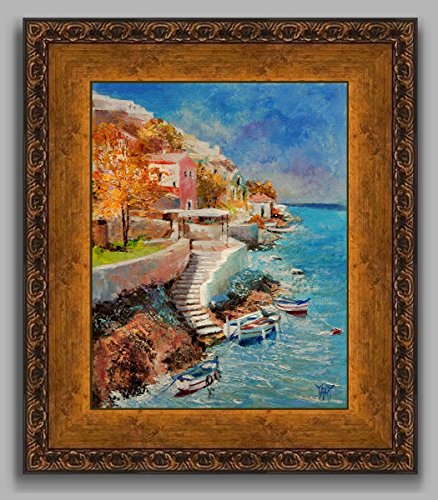 SOLD Mediterranean Seaside, Greek Islands In The Mediterranean By Internationally Renown Artist Yary Dluhos.