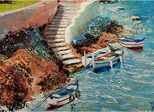 SOLD Mediterranean Seaside, Greek Islands In The Mediterranean By Internationally Renown Artist Yary Dluhos.