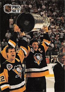 mario lemieux hockey card (pittsburgh penguins) 1990 pro set stanley cup #318