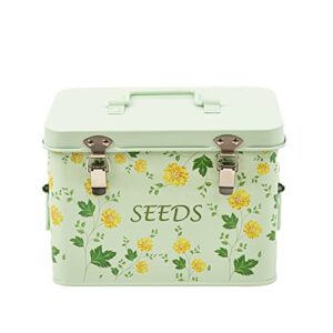 GLOCHYRA Seed Storage Box Garden Seed Packet Storage Organizer Seed Container Comes with 100 Plant Labels, 10 Seed envelopes, Marker Pen