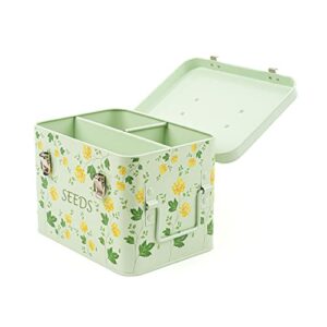 GLOCHYRA Seed Storage Box Garden Seed Packet Storage Organizer Seed Container Comes with 100 Plant Labels, 10 Seed envelopes, Marker Pen