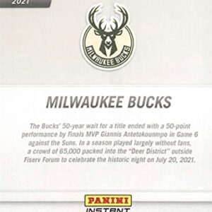 2021 Panini NBA Champions Milwaukee Bucks #30 Team Photo With Giannis Antetokounmpo Official NBA Basketball Card Commeorating the Bucks Championship season in Raw (NM or Better) Condition