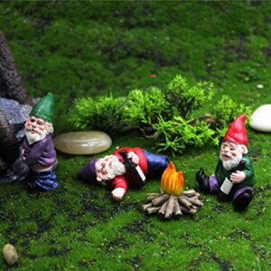 linzhen 4pcs drunk dwarf garden gnomes knomes decorations decor clearance drunken figurines for outdoor indoor patio yard lawn porch ornament gift