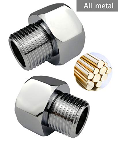 Brass Pipe Fitting,Adapter 3/4”GHT Female Thread (Swivel) x 1/2” NPT Male Threaded Connector,Garden Hose Connector, Garden Hose to Shower adapter,Chrome (3/4GHT female X 1/2NPT male)