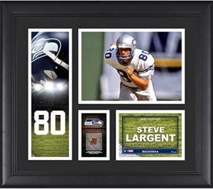 steve largent seattle seahawks framed 15″ x 17″ player collage with a piece of game-used football – nfl player plaques and collages