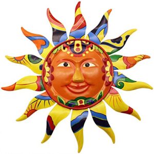 juegoal 12.7 inch metal sun wall art decor hanging for indoor outdoor home garden