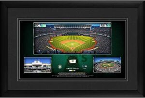 oakland athletics framed 10″ x 18″ stadium panoramic collage with a piece of game-used baseball – limited edition of 500 – mlb game used baseball collages