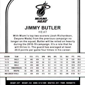 2019-20 Panini NBA Hoops #146 Jimmy Butler Miami Heat Basketball Card