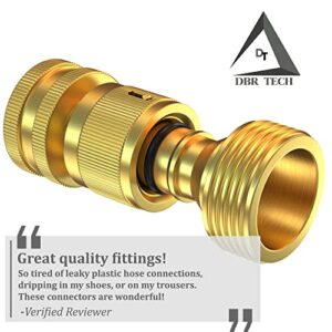 Heavy Duty Water Hose Quick Connect Fittings (Premium Brass for Superior Durability), 3/4 Inch Male and Female Garden Hoses Connectors, Fit for 3/4" Gardening Hoses, Rust-Resistant, DIY or Pro, 4 Pack