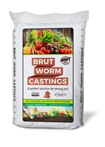 brut worm farms worm castings soil builder – 12 pounds – organic fertilizer – natural enricher for healthy houseplants, flowers, and vegetables – use indoors or outdoors – non-toxic and odor free