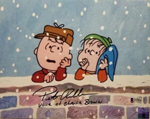 peter robbins voice of charlie brown signed peanuts 8x10 bas coa official holo