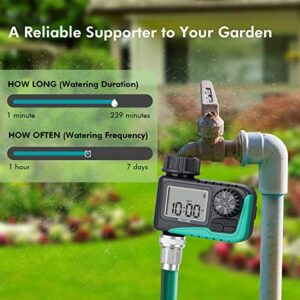 RESTMO Sprinkler Timer, Programmable Water Timer for Garden Hose, Outdoor Faucet, Drip Irrigation and Lawn Watering System, Compact Design | Automatic Digital Control | Manual ON/Off | Rain Delay