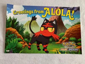 pokemon sun & moon the series 11″x17″ d/s original promo poster sdcc 2018 litten alola