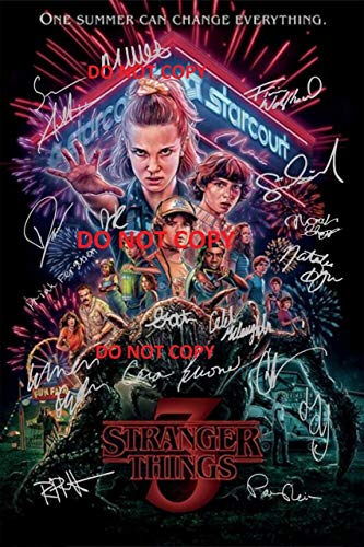 Stranger Things Season 3 CAST Reprint SIGNED 12x18" Poster RP Netflix TV Show