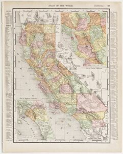 california with insets of southern & central regions (1909)