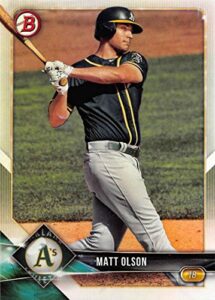 2018 bowman #16 matt olson oakland athletics baseball card