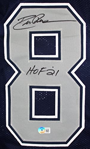 Drew Pearson Autographed Blue Pro Style STAT Jersey w/HOF-Beckett W Hologram Black